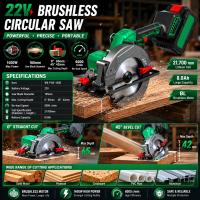 China 22V Brushless Circular Saw 165mm 1400W 6000RPM Cordless Saw 0-45 Bevel Cut 8.0Ah Battery Woodworking Model WII-PHS-165B Made for sale
