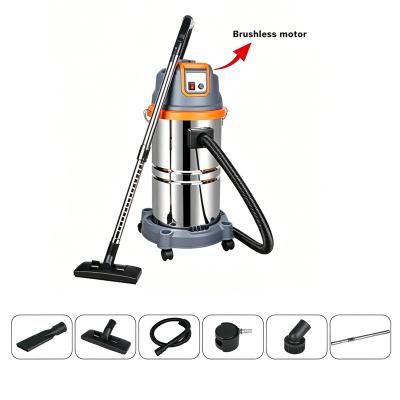 China Brushless 50L 220-240V 5M Vacuum Cleaner 1500W Powerful Suction 53L/s Air Flow Stainless Steel Tank Home Garage Workshop for sale