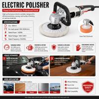 China Variable Speed Corded Car Polisher Electric Buffer Polisher Handheld DIY Wax Machine for Car Marble Metal-Professional 7 Inch for sale