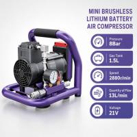 China Brushless 21V 8Bar Mini Pressure Air Compressor 1.5L 13L/min 2880r/min Compact Portable for Bike Motorcycle Tires Home Use for sale