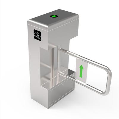 China Electronic 24V DC Motor Swing Barrier Gate with RFID Reader and Waist Height Design for Secure Pedestrian Access for sale