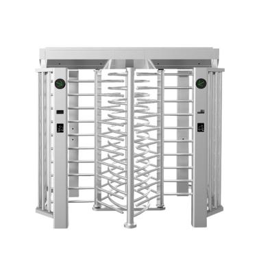 China Stainless Steel Dual Lane Full High Turnstile Semi Auto Security Access Control for sale