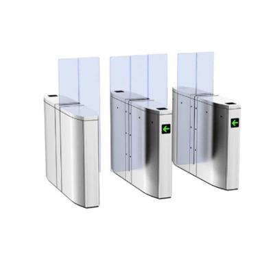 China Full Height Acrylic Automatic Sliding Gate Turnstile 24V BLDC Motor IP54 for sale