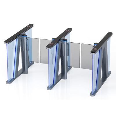 China High Speed Swing Barrier Gate LED Light Indicator DC 24V Servo Motorized for sale