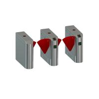 China Pedestrian Entry Exit Flap Barrier Gate RFID Fingerprint Biometric Access Control for sale