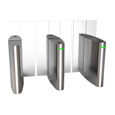 China Glass Optical Sliding Turnstile 4 Pair Infrared Sensors Anti Intrusion Anti Trailing for sale