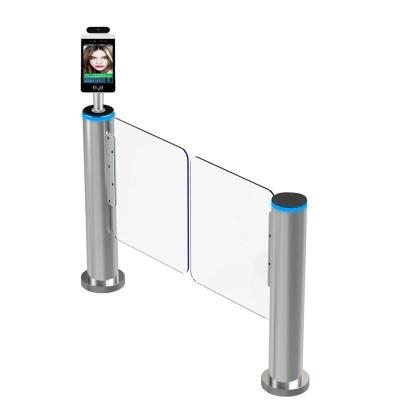 China Acrylic Glass Rotating Swing Barrier Turnstile With Face Fingerprint Recognition System for sale