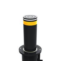 China Customzation Logo Black Color Steel Pipe Bollards for Construction Site Car Parking Remote Control for sale
