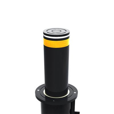 China Customzation Logo Black Color Steel Pipe Bollards for Construction Site Car Parking Remote Control for sale