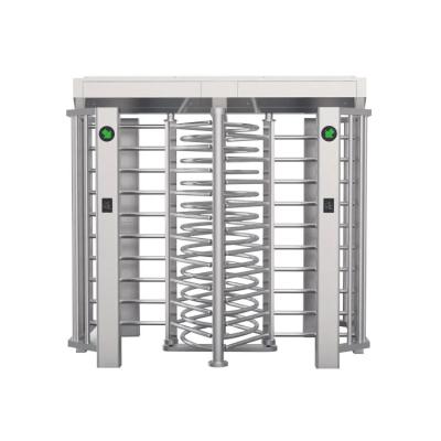 China Entrance And Exit Full Height Turnstile Gate High Security Guard Semi-Auto Dual Lane for sale