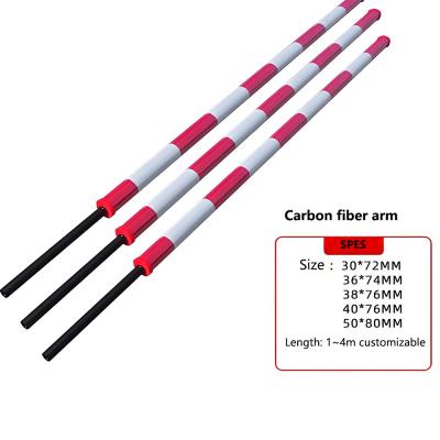 China 100% Duty Cycle 1m to 4m Length Automatic Boom Barrier Gate Carbon Fiber Round Arm for sale