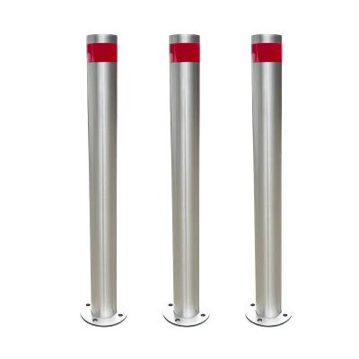 China 201/304/316 Stainless Steel Fixed Bollard Column for Parking Lot Access Control Management Safety Alert and Reflective Stripe for sale