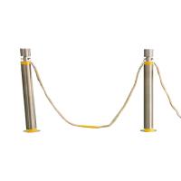 China Street Decoration Fixed Stainless Steel Bollards With Chain Ring Eyelets for sale