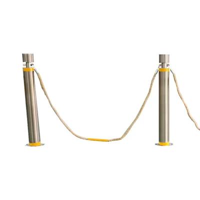China Street Decoration Fixed Stainless Steel Bollards With Chain Ring Eyelets for sale