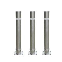 China Road Safety Stainless Steel Fixed Parking Lot Bollards Stainless Steel Bollard With Cover for sale