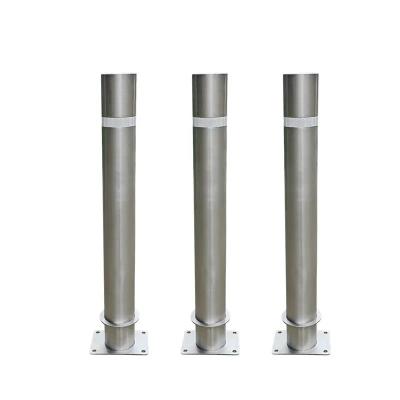 China Road Safety Stainless Steel Fixed Parking Lot Bollards Stainless Steel Bollard With Cover for sale