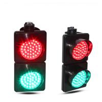 China Parking Lots 4 Inch Colored Lens Mini 100mm Red Green Color LED Traffic Signal Light for sale