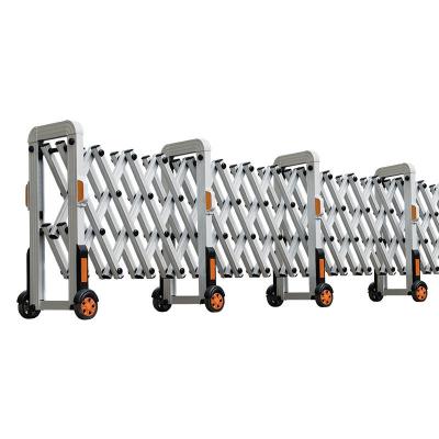 China Retractable Pedestrian Durable Safety Manual Operation Expandable Fence Barricade Gate with Wheel for sale