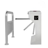 China Vertical Waist Height Fingerprint Recognition Tripod Turnstile Gate with Stainless Steel Housing and Bi-directional Access for sale