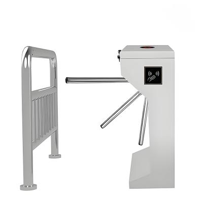 China Vertical Waist Height Fingerprint Recognition Tripod Turnstile Gate with Stainless Steel Housing and Bi-directional Access for sale
