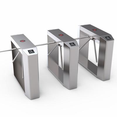 China Electronic Tripod Turnstile Gate with Fingerprint Scanner 510mm Arm Length and 1.2mm Stainless Steel Housing for sale