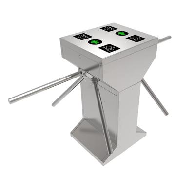 China Half Height Double Mechanism Tripod Turnstile Gate with 304 Stainless Steel Housing and 500mm Arm Length for sale