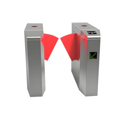 China 304 Stainless Steel Flap Barrier Gate with Synchronization Controlled Access and 25 to 30 Person Per Minute Flow Rate for sale