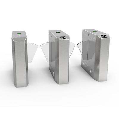 China High Speed 600mm Passage Width Flap Barrier Gate with 30 Persons/Min Throughput and 304 Stainless Steel Construction for sale