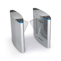 China 304 Stainless Steel Flap Barrier Gate with Fingerprint Recognition and 30 People/Min Pass Rate for Access Control for sale