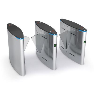 China SS304 Material Flap Barrier Gate with RFID Fingerprint Face Verification and 30 People/Min Traffic Speed for sale