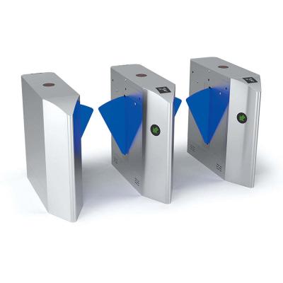 China Subway Entry and Exit Safety Pedestrian Turnstile with Facial Scanner 304 Stainless Steel Flap Barrier Gate 600mm Passage Width for sale