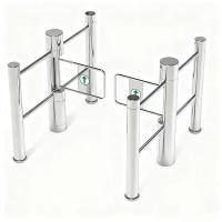 China Brushless Motor Swing Barrier Gate with 30 Persons/Min Transit Speed and DC 24V Power for sale