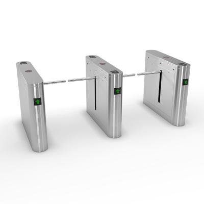 China Automatic RFID Card Reader Drop Arm Turnstile with SS304/SS316 Material and 30 Person Per Minute Flow Rate for sale
