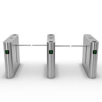 China Stainless Steel Drop Arm Turnstile with Infrared Photocell and Wire Drawing Surface for 30 Person Per Minute Flow Rate for sale