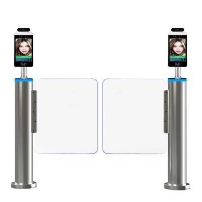 China Cylindrical Swing Barrier Turnstile Single Pole 304 Stainless Steel For Lobby for sale
