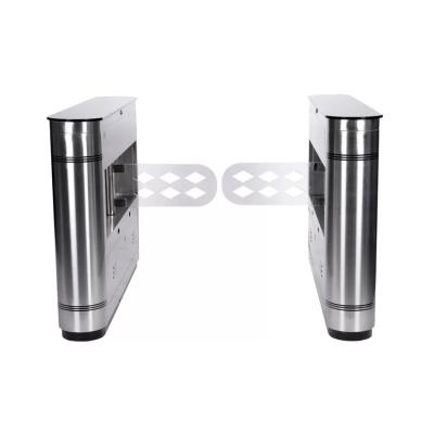 China Luxury Slim Intelligent Full Automated Pedestrian Swing Gate With Marble Top Cover and 304 Stainless Steel Body for sale