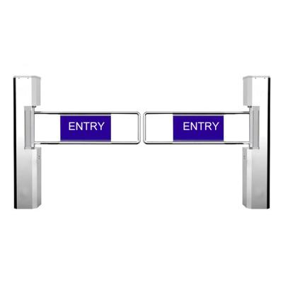 China 100W SS304 Optical Swing Barrier Gate with LED Indicator for Secure Pedestrian Access for sale