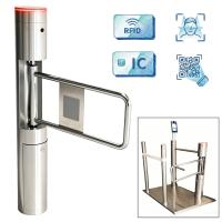 China SS304 Frame Brushless Motor Swing Barrier Gate with Face Recognition and Temperature Measurement for sale