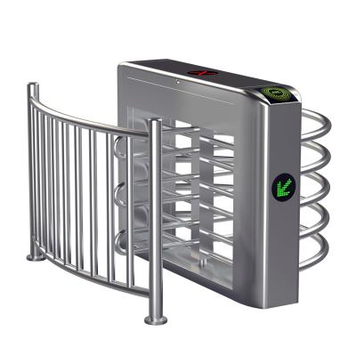 China RFID Card Reader Half Height Turnstile with Auto Lock Function and 304 Stainless Steel Housing for Intelligent Passage Management for sale