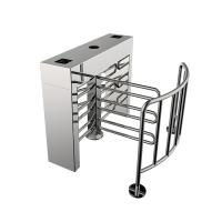China 316 Stainless Steel Half Height Turnstile with Hydraulic Buffer for 25 to 30 Person/Minute Flow Control for sale