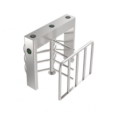 China Automatic Rotary Half Height Turnstile with 304 Stainless Steel Construction and 30 Person/Minute Pass Speed with Remote Control for sale