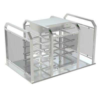 China 0.5s Fast Passage 304 Stainless Steel Half Height Turnstile with 30 Persons/min Flow Rate for Access Control for sale