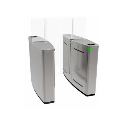 China Programmable RFID Access Control Turnstiles with 304 or 316 Stainless Steel Flap Barrier Gate for 25 to 30 Person Per Minute Flow for sale