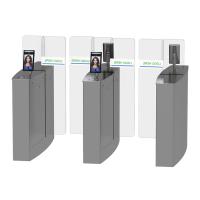 China Glass Sliding Turnstile with 10mm Acrylic Wing Panel DC 24V Brushless Motor and 25-30 Persons/Minute Flow Rate for Access Control for sale