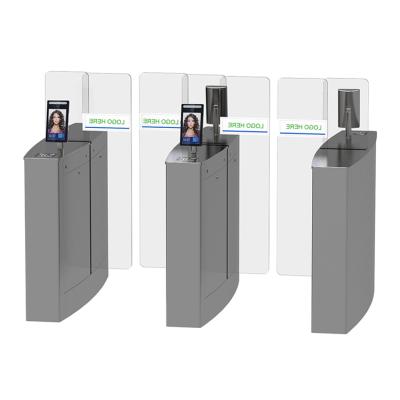 China Glass Sliding Turnstile with 10mm Acrylic Wing Panel DC 24V Brushless Motor and 25-30 Persons/Minute Flow Rate for Access Control for sale