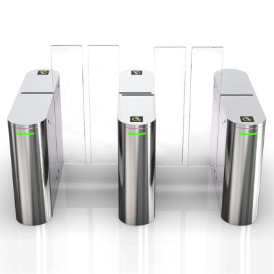China Double Lane IP54 1.5m Flap Sliding Barrier Turnstile for Access Control with DC Brushless Motor for sale