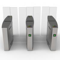 China Clear Acrylic Flap Full Height Sliding Turnstile with DC Brushless Motor and 4 Pairs Sensor for Access Control for sale
