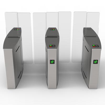 China Clear Acrylic Flap Full Height Sliding Turnstile with DC Brushless Motor and 4 Pairs Sensor for Access Control for sale