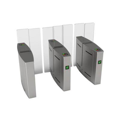 China Stainless Steel Frame Access Control Turnstile with Acrylic Arm and IP44 Rated BLDC Motor Sliding Barrier Gate for sale