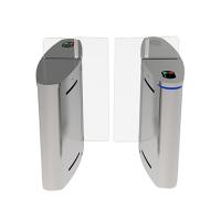 China Anti Crawling Full Height Turnstile with 550mm Channel and SS304 Sliding Glass Access Control for sale